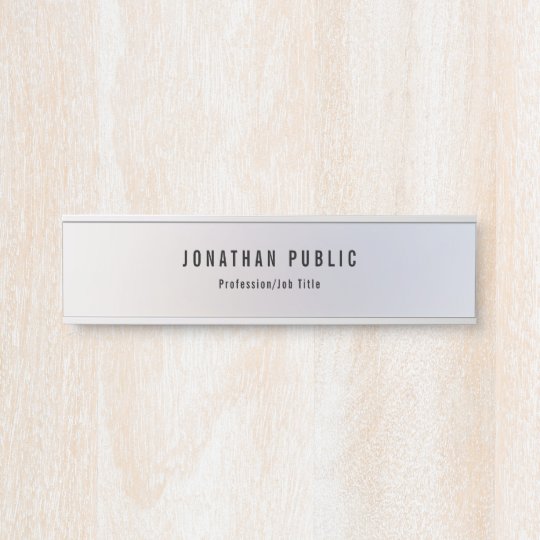 Silver Template Modern Professional Elegant Door Sign | Zazzle.com