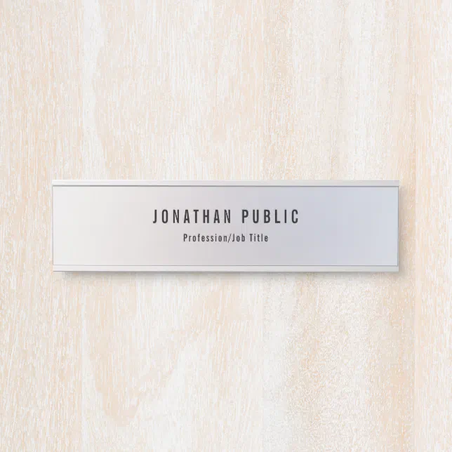 Silver Template Modern Professional Elegant Door Sign | Zazzle
