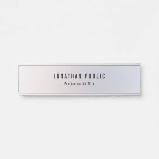 Silver Template Modern Professional Elegant Door Sign | Zazzle