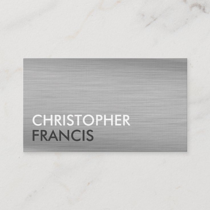 Silver titanium metal business cards | Zazzle