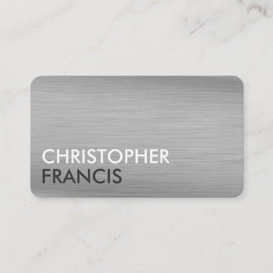 Silver titanium metal customizable business cards | Zazzle.com