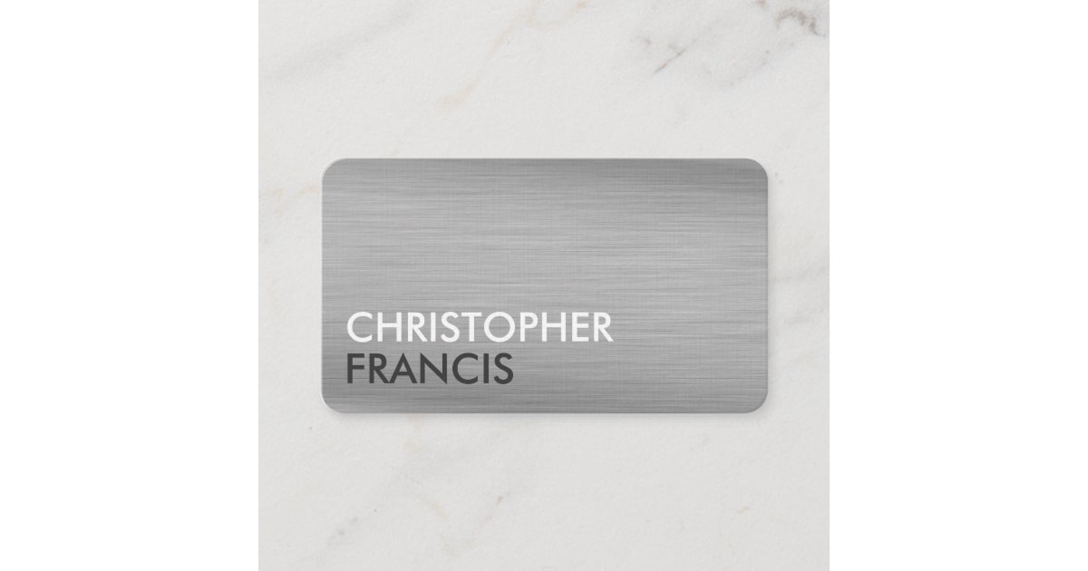 Silver titanium metal customizable business cards | Zazzle