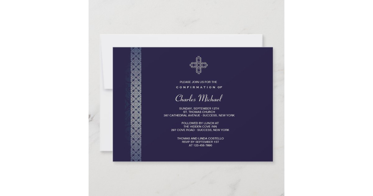 Silver Trim Invitation | Zazzle