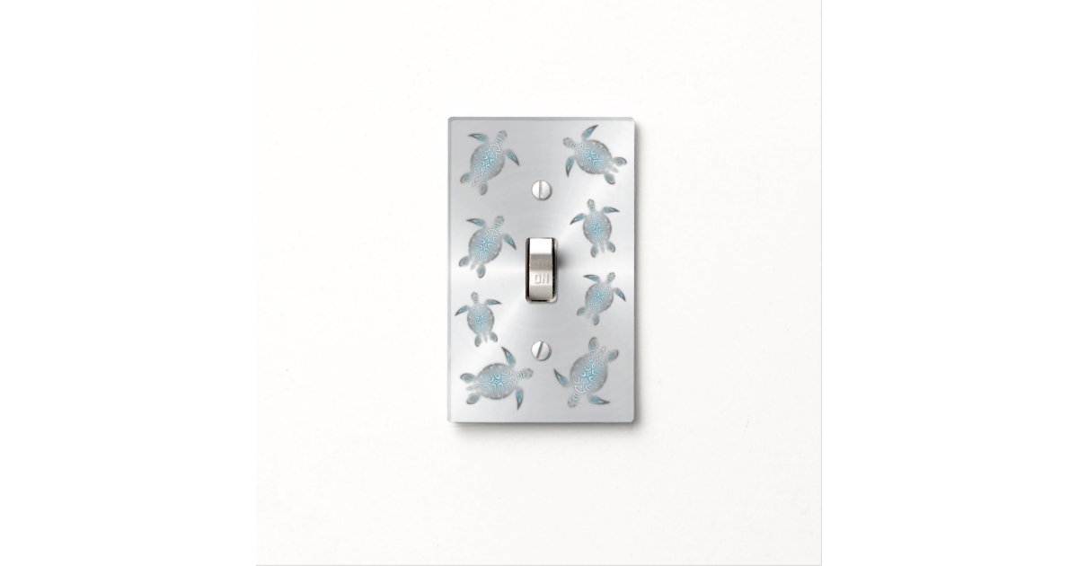 Silver Turquoise Sea Turtles Light Switch Cover | Zazzle