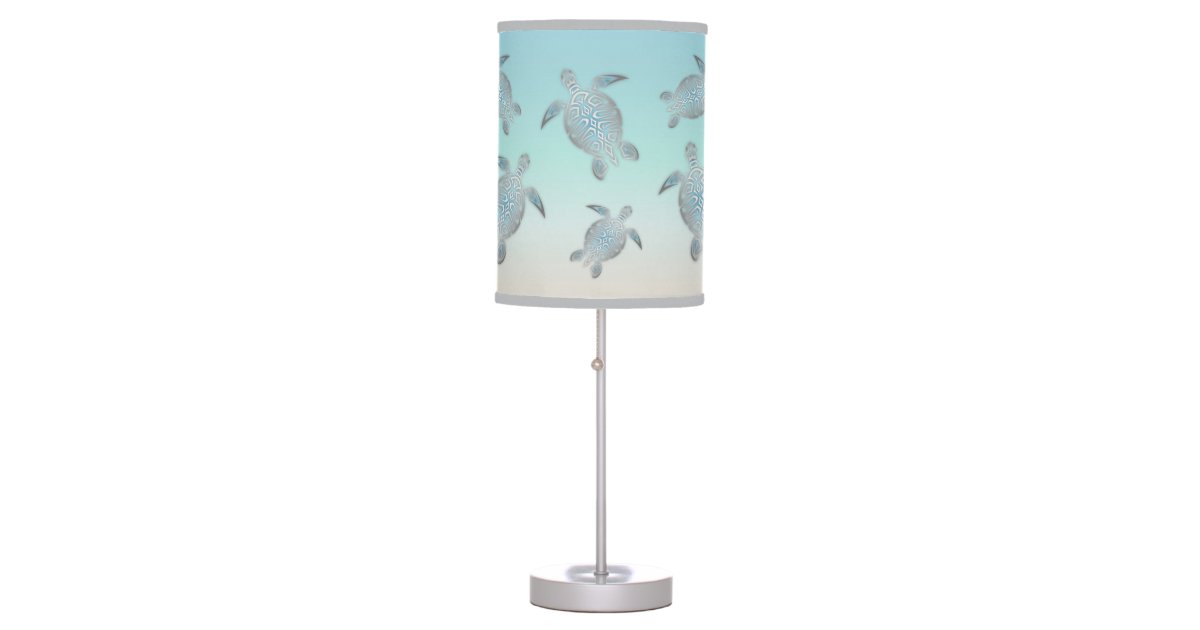 Silver Turtles Beach Themed Table Lamp | Zazzle