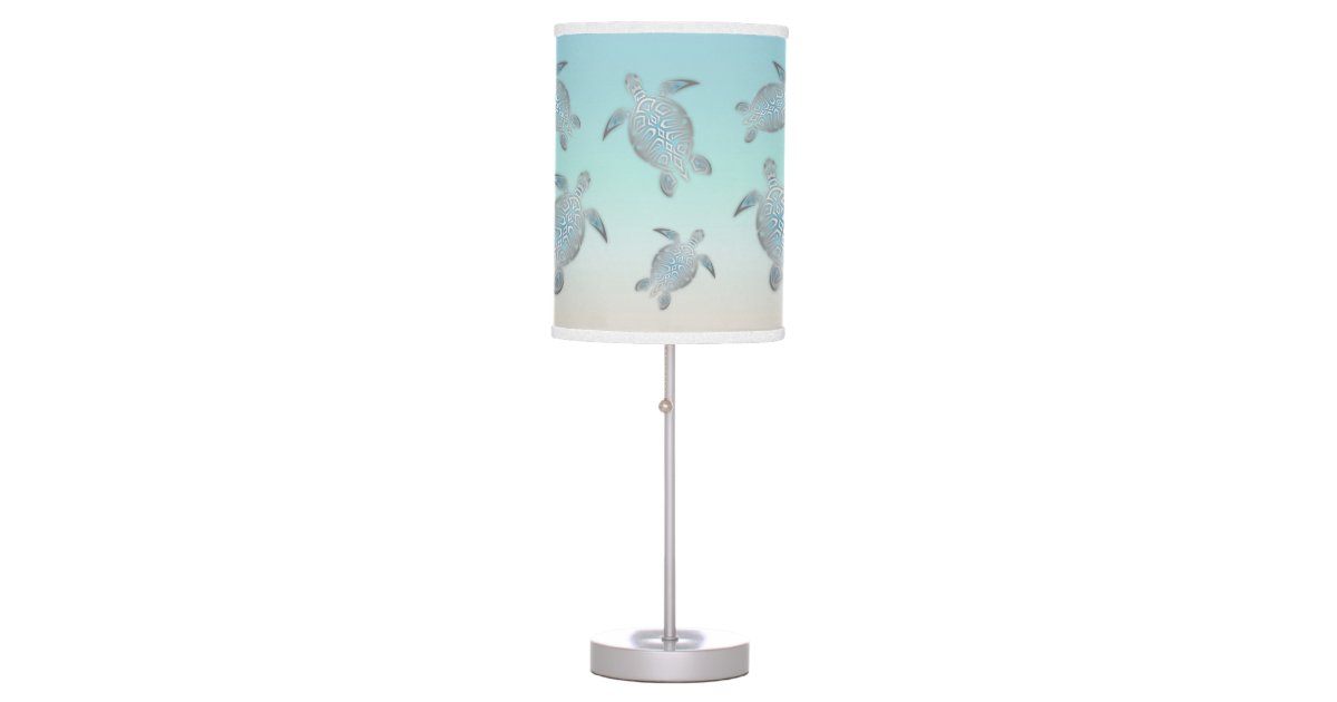 Silver Turtles Beach Themed Table Lamp | Zazzle