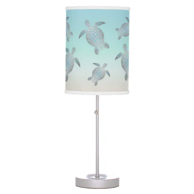 Silver Turtles Beach Themed Table Lamp | Zazzle