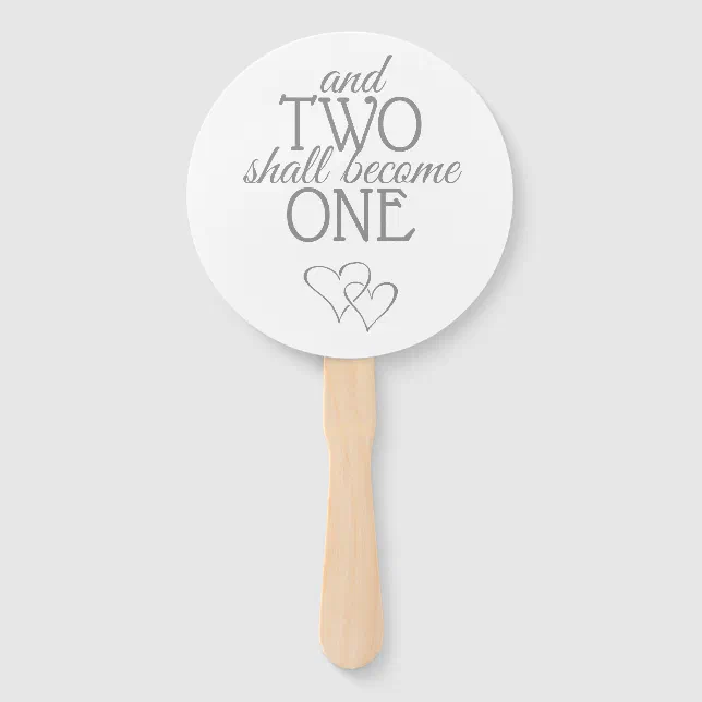 Silver Two Become One Wedding Set of Fans | Zazzle