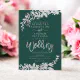 Silver typography floral green chic wedding invitation | Zazzle
