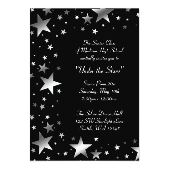 Silver Under the Stars Prom Formal Invitation | Zazzle.com