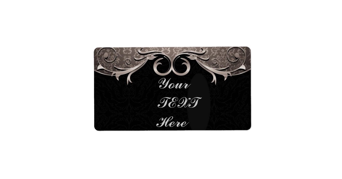 Silver Victorian Frame Business Labels | Zazzle