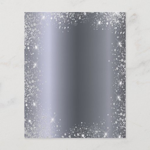 Silver violet glitter elegant wedding budget flyer | Zazzle
