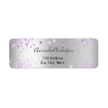 Silver violet glitter return address label | Zazzle