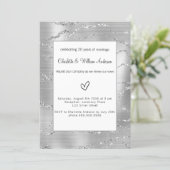 Silver vow renewal wedding invitation | Zazzle