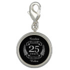 25th wedding anniversary traditional silver charm bracelet | Zazzle.com