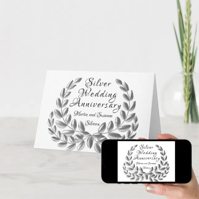Silver Wedding Anniversary Card | Zazzle