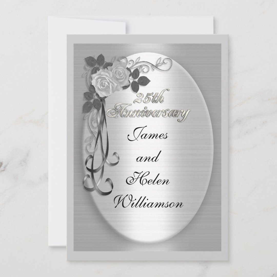 Silver wedding anniversary Invitation | Zazzle