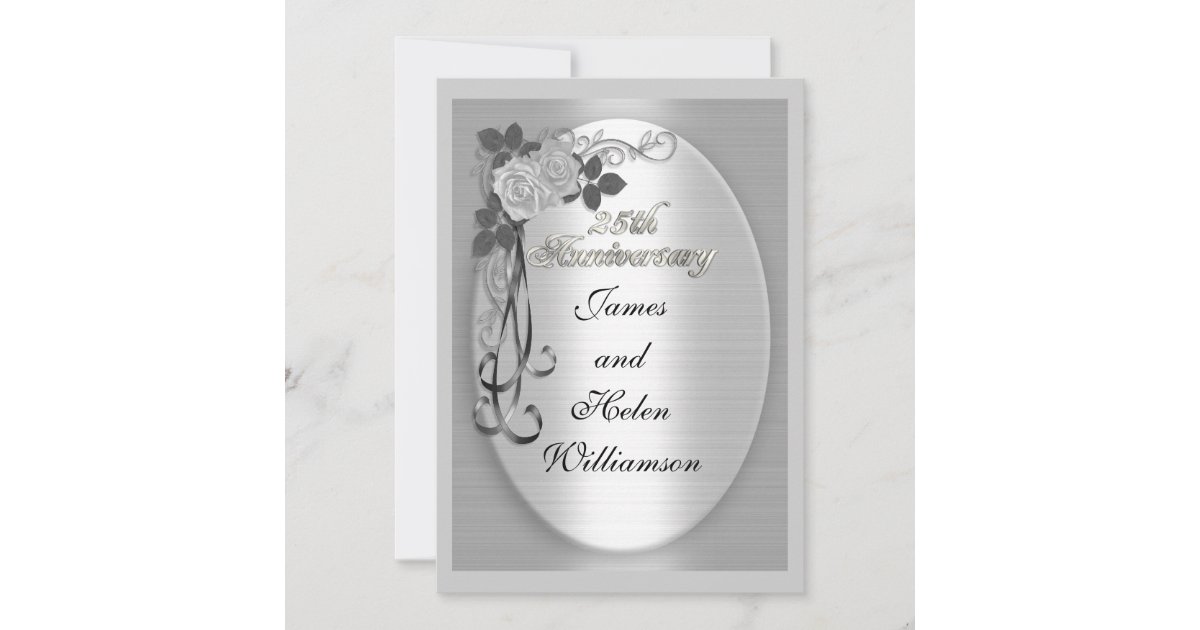 Silver wedding anniversary Invitation | Zazzle
