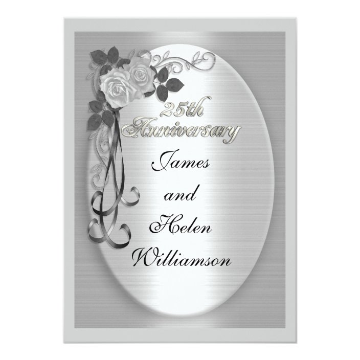 Silver wedding anniversary Invitation | Zazzle.com