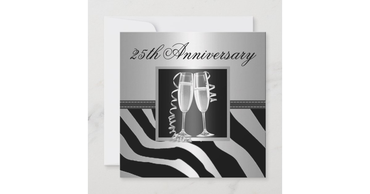 Silver Wedding Anniversary Invitation | Zazzle