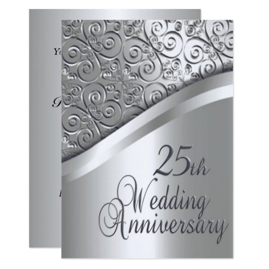Silver Wedding Anniversary Invitation | Zazzle.com