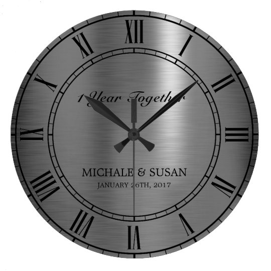 Silver Wedding Anniversary (Personalize) Large Clock | Zazzle.com
