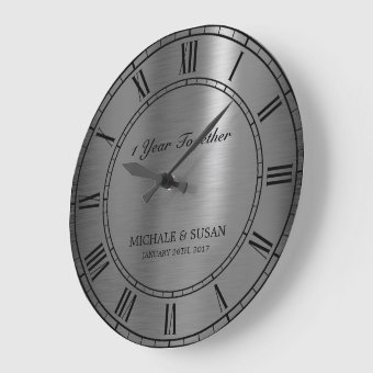 Silver Wedding Anniversary (Personalize) Large Clock | Zazzle