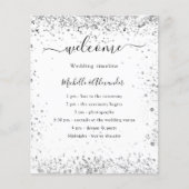 Silver white glitter elegant wedding program | Zazzle