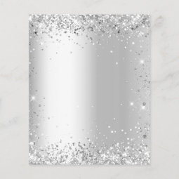Silver white glitter elegant wedding program | Zazzle