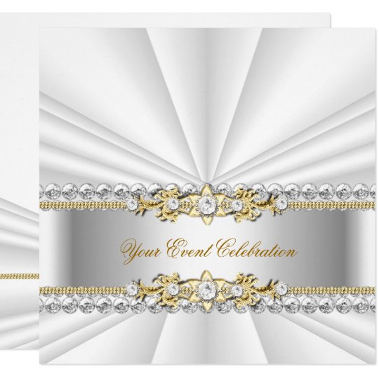 Silver White Gold Elegant Birthday Party Invitation | Zazzle.com