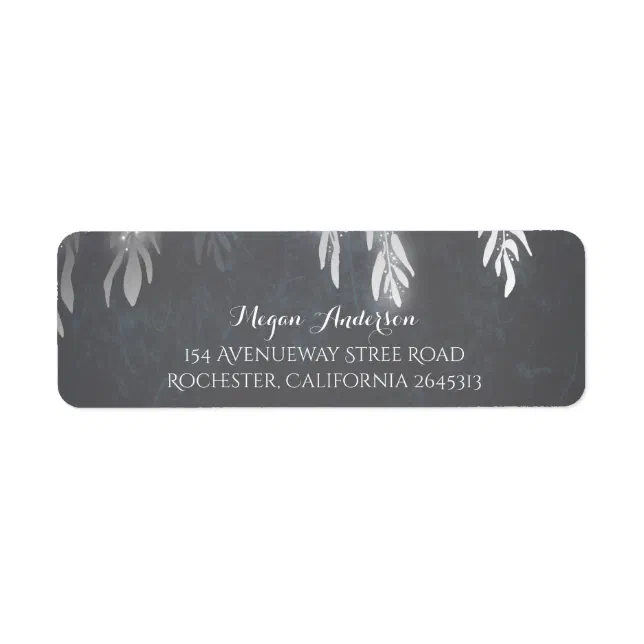 Silver Willow Tree Branches Wedding Label | Zazzle