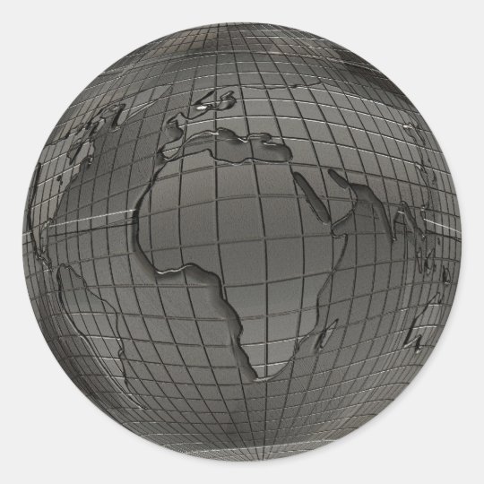 Silver World Globe Stickers | Zazzle.com