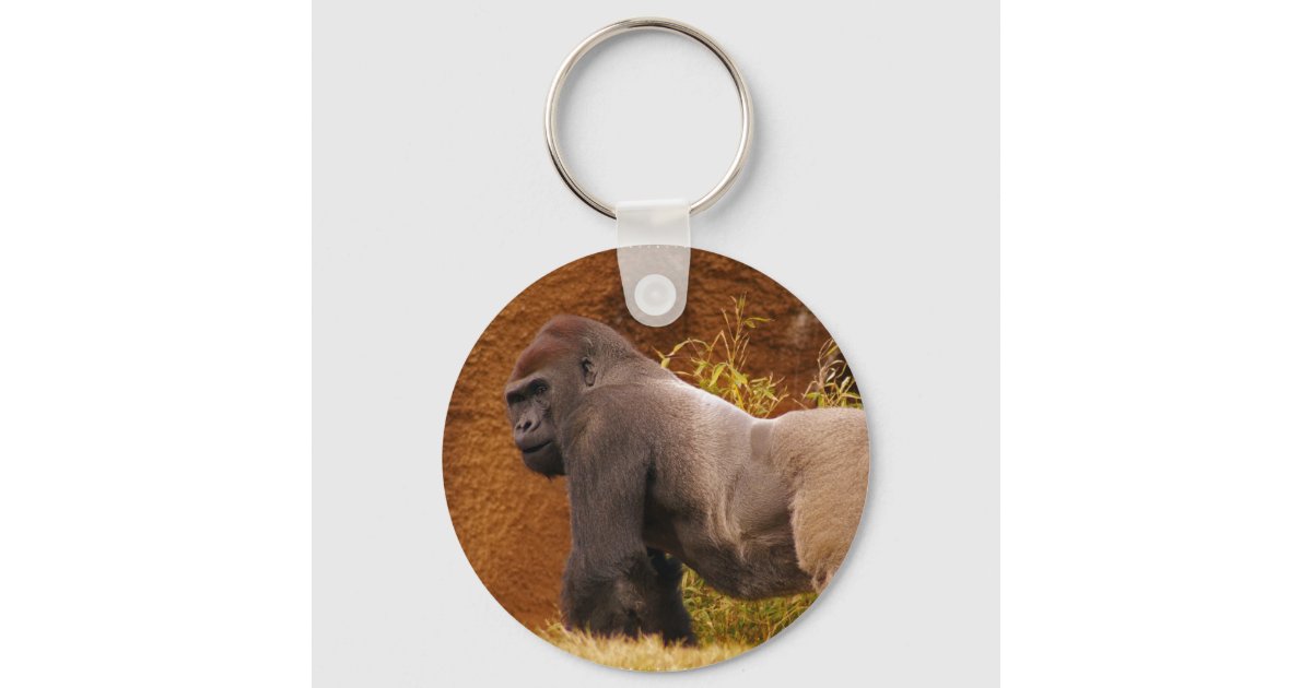 Silverback Gorilla Photo Keychain | Zazzle