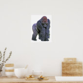 Silverback Gorilla, White Back (g2p2) Poster | Zazzle