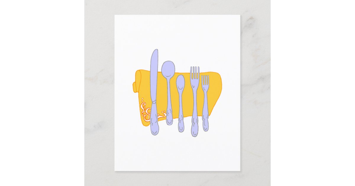 Silverware Custom Menu Flyer Template | Zazzle