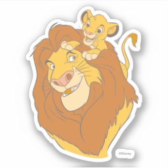 Simba Climbing Mufasa Sticker | Zazzle