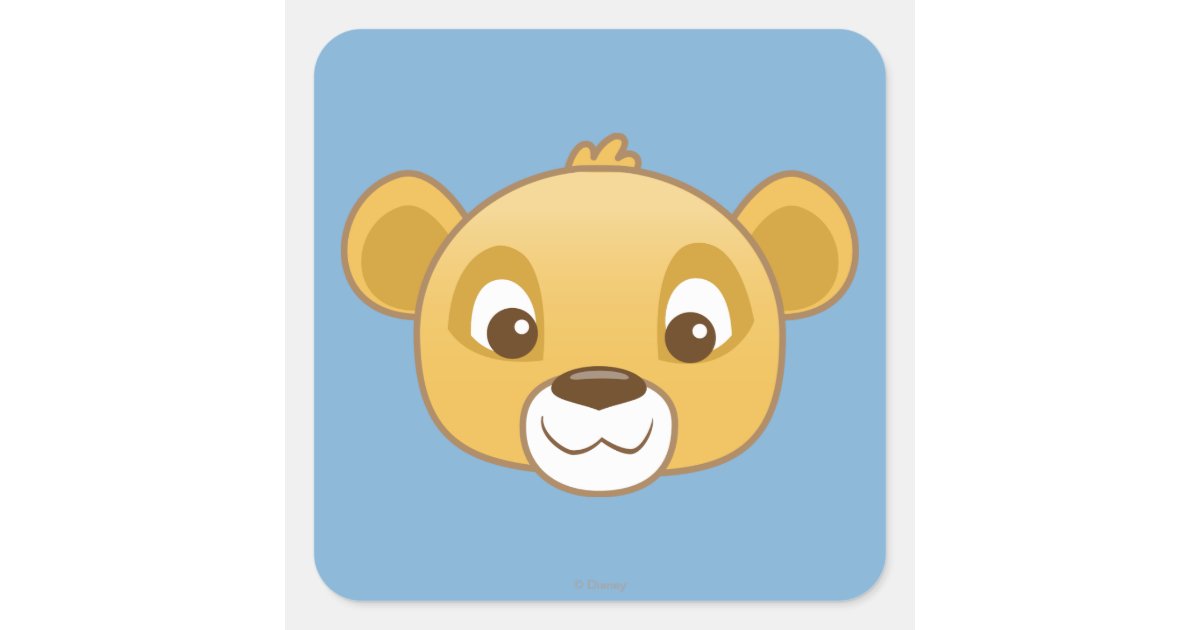 Simba Emoji Square Sticker | Zazzle