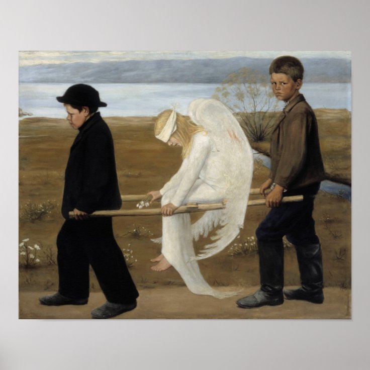 Simberg’s "Wounded Angel" art poster | Zazzle