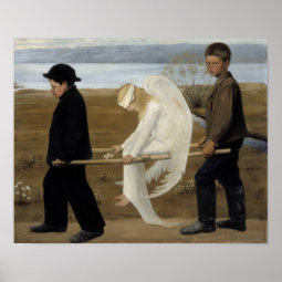 Simberg’s "Wounded Angel" art poster | Zazzle