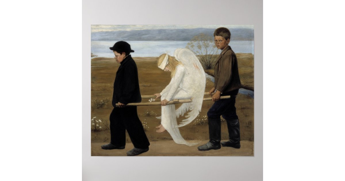 Simberg’s "Wounded Angel" art poster | Zazzle