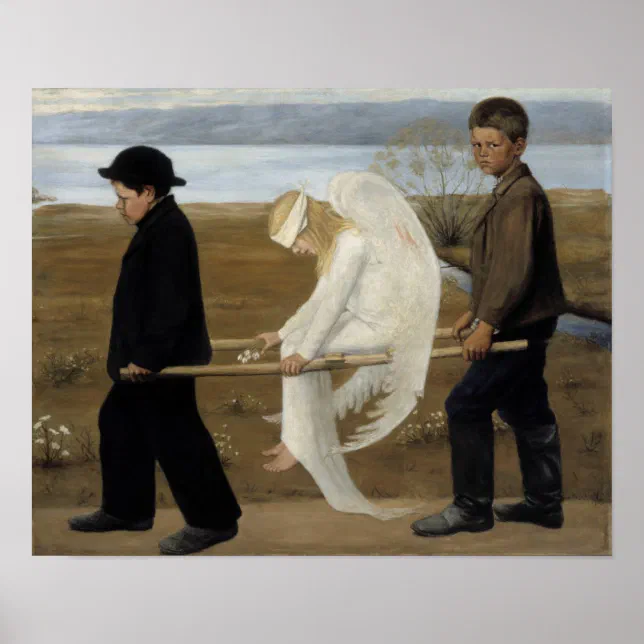 Simberg’s "Wounded Angel" art poster | Zazzle