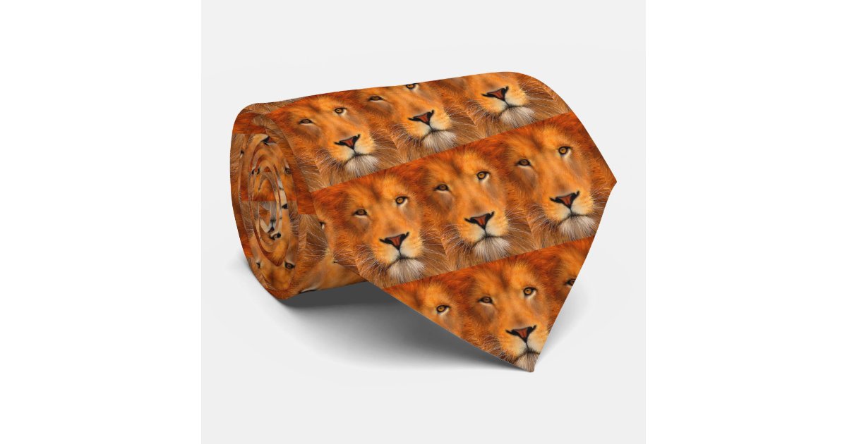 Simha Lion Face Neck Tie | Zazzle