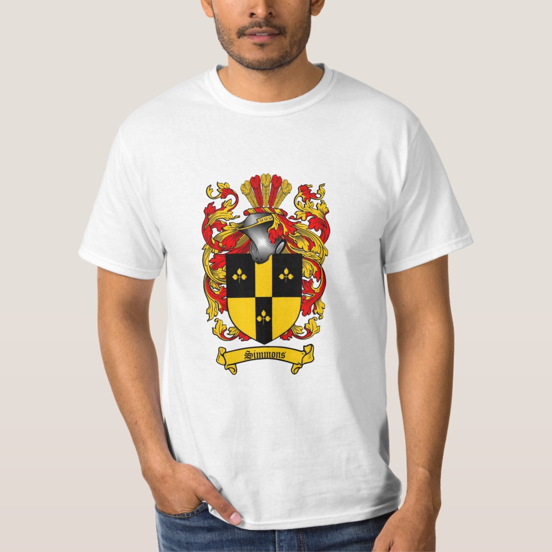 Simmons Family Crest - Simmons Coat of Arms T-Shirt | Zazzle