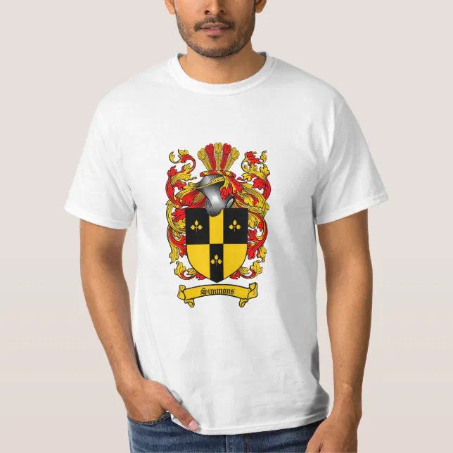 Simmons Family Crest - Simmons Coat of Arms T-Shirt | Zazzle