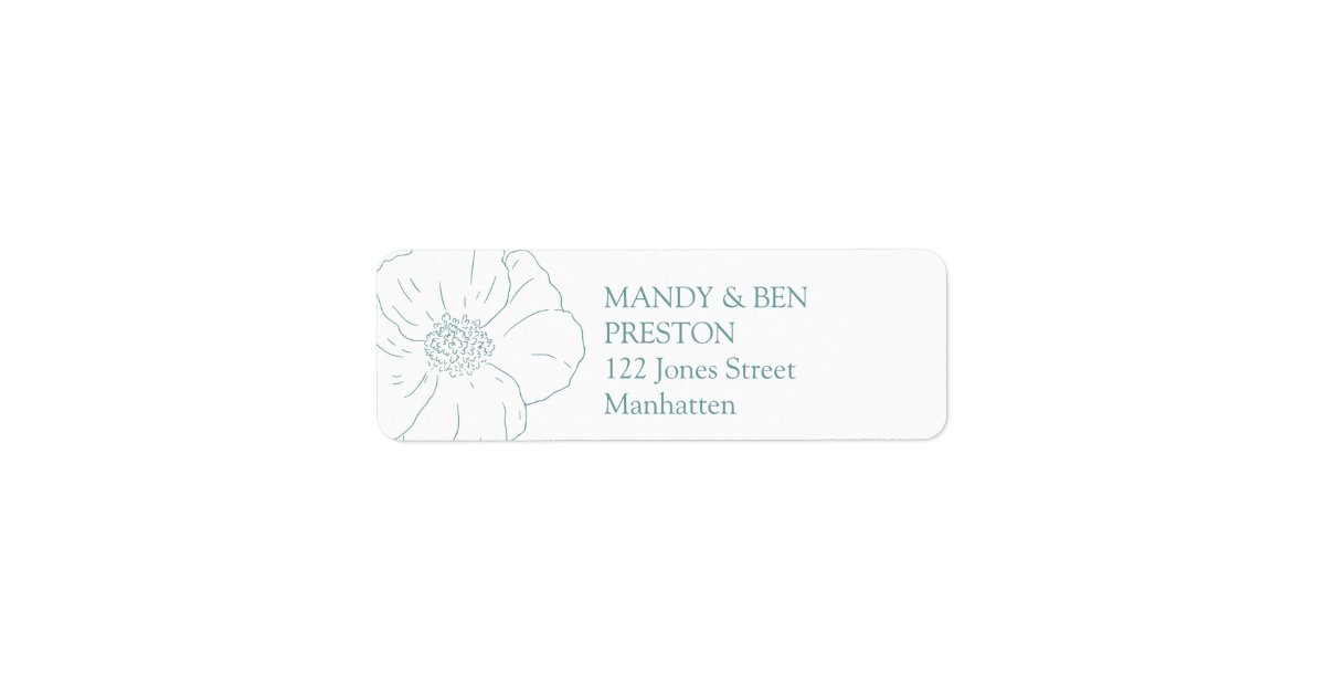 Simpel Flower wedding -adresse Label | Zazzle