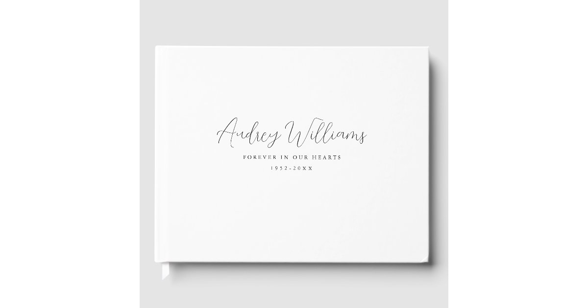Simpel, Handwriting, White Guest Book | Zazzle