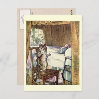 Simpkin the Cat Serves Tea - Beatrix Potter Postcard | Zazzle