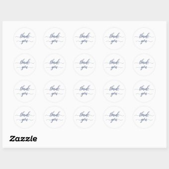 Simple Сalligraphic Thank You Round Sticker | Zazzle