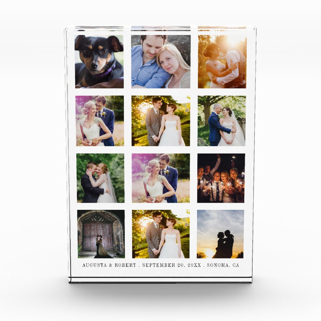 Simple 12 Photo Collage Keepsake | Zazzle