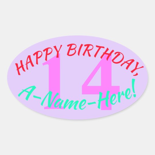 Simple 14th Birthday Sticker | Zazzle.com